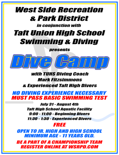 West Side Recreation & Park District: TUHS Dive Camp