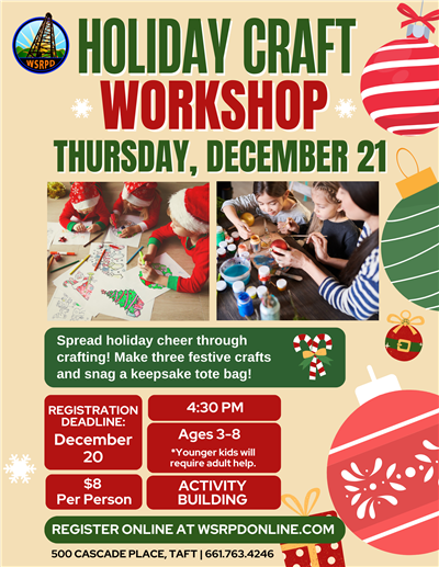 West Side Recreation & Park District: Holiday Craft Workshop