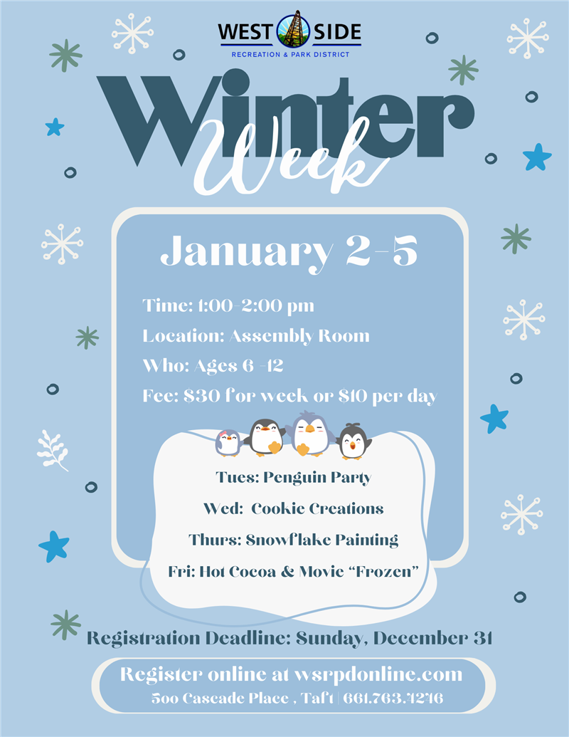 West Side Recreation & Park District: Winter Week